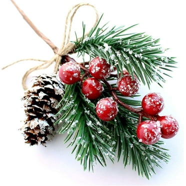 Bouanq Christmas Artificial Green Pine Needles, Christmas Floral Picks ...