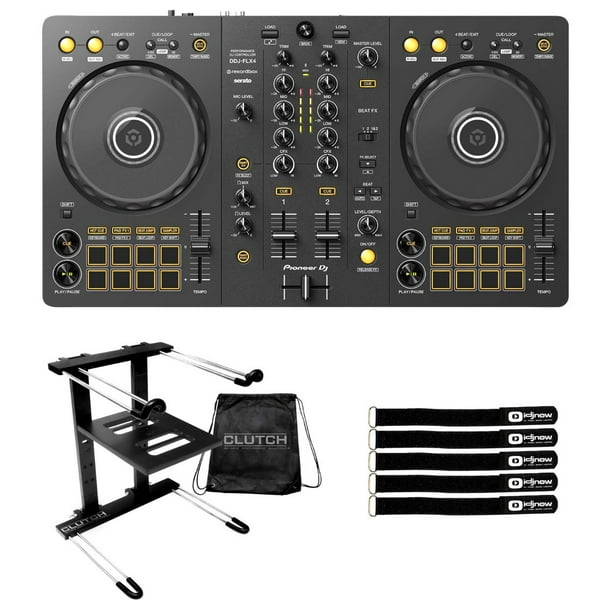 Pioneer DJ DDJ-FLX4 2-Channel Controller with Professional Laptop Stand ...