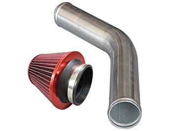 4 Inch OD Aluminum Intercooler Intake Pipe 45 Degree + Air Filter ...