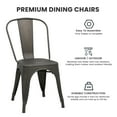 COMHOMA Metal Dining Chair Industrial Modern Iron Stackable Bistro ...
