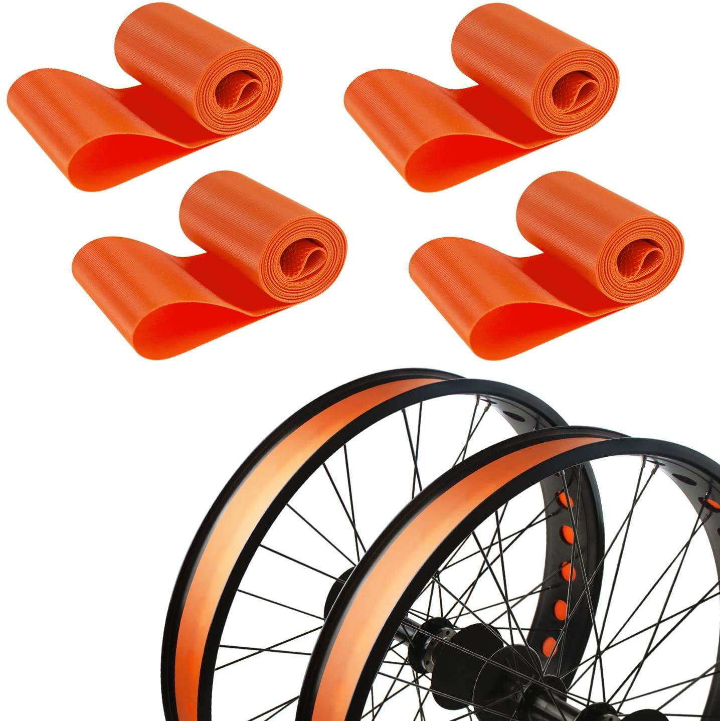 Addmotor 4PCS Rim Strip Tape, 20" Fat Tire Liner Inner Tube Cushion ...