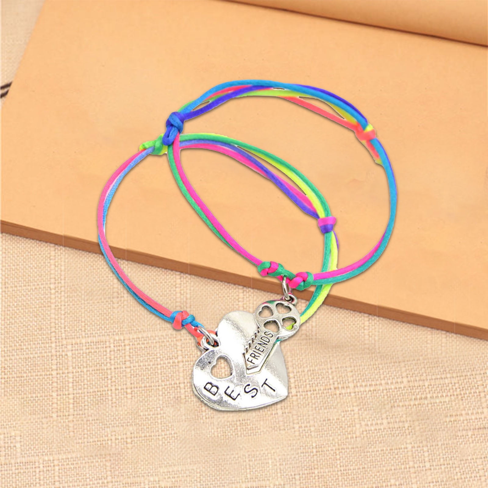 AYYUFE Fashion Women Girl Letter Carved Heart BFF Best Friend Matching ...
