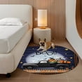 5ft Round Rug Navy Blue Halloween Area Rugs for Living Room Bedroom ...