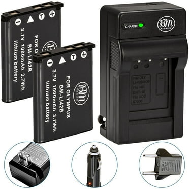 BM Premium 2 Pack of NP-FV50A High Capacity Batteries and Battery Charger for Sony Handycam ...