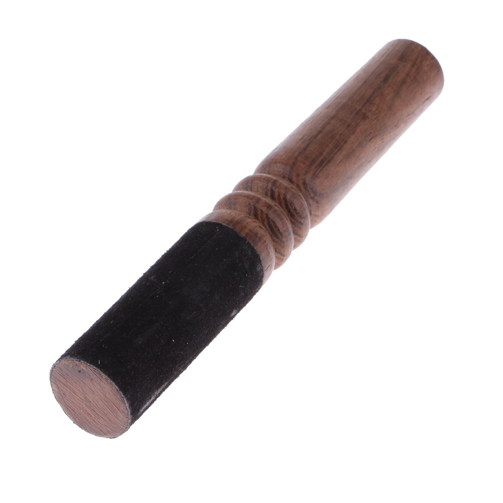 Professional Black Leather-Wrapped Tibetan Mallet #2 Diameter 3.5cm ...