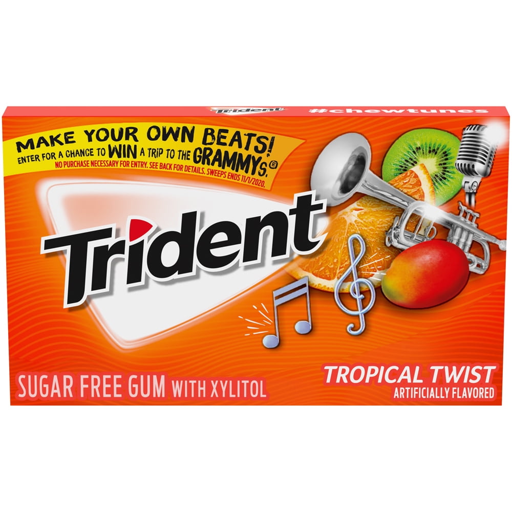 Trident Tropical Twist Sugar Free Gum, 14 Piece Pack – Walmart ...