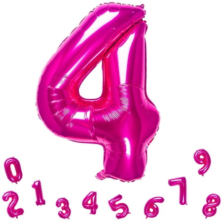 32 Inch Pink Number 2 Balloons Foil Ballon Digital Birthday Party ...