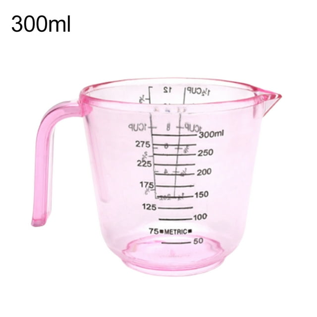 150/300/600ml Handle Water Milk Egg Scale Measuring Cup Mug Measurement Tool Pink Plastic ...