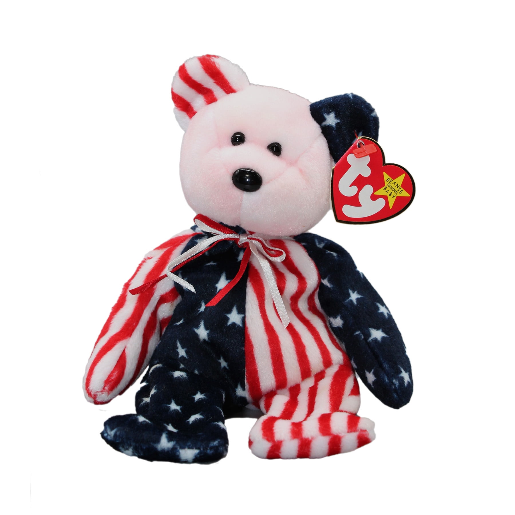 Ty Beanie Baby: Spangle the Bear - Pink Face | Stuffed Animal | MWMT ...