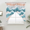 Abstract Wave Effect Swag Valances for Windows 36 inches Long, Blue ...