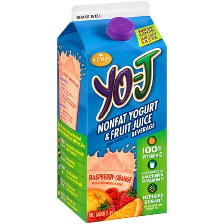 Kemps Yo-j Fat Free Rasberry and Orange Yogurt & Fruit Juice Beverage ...
