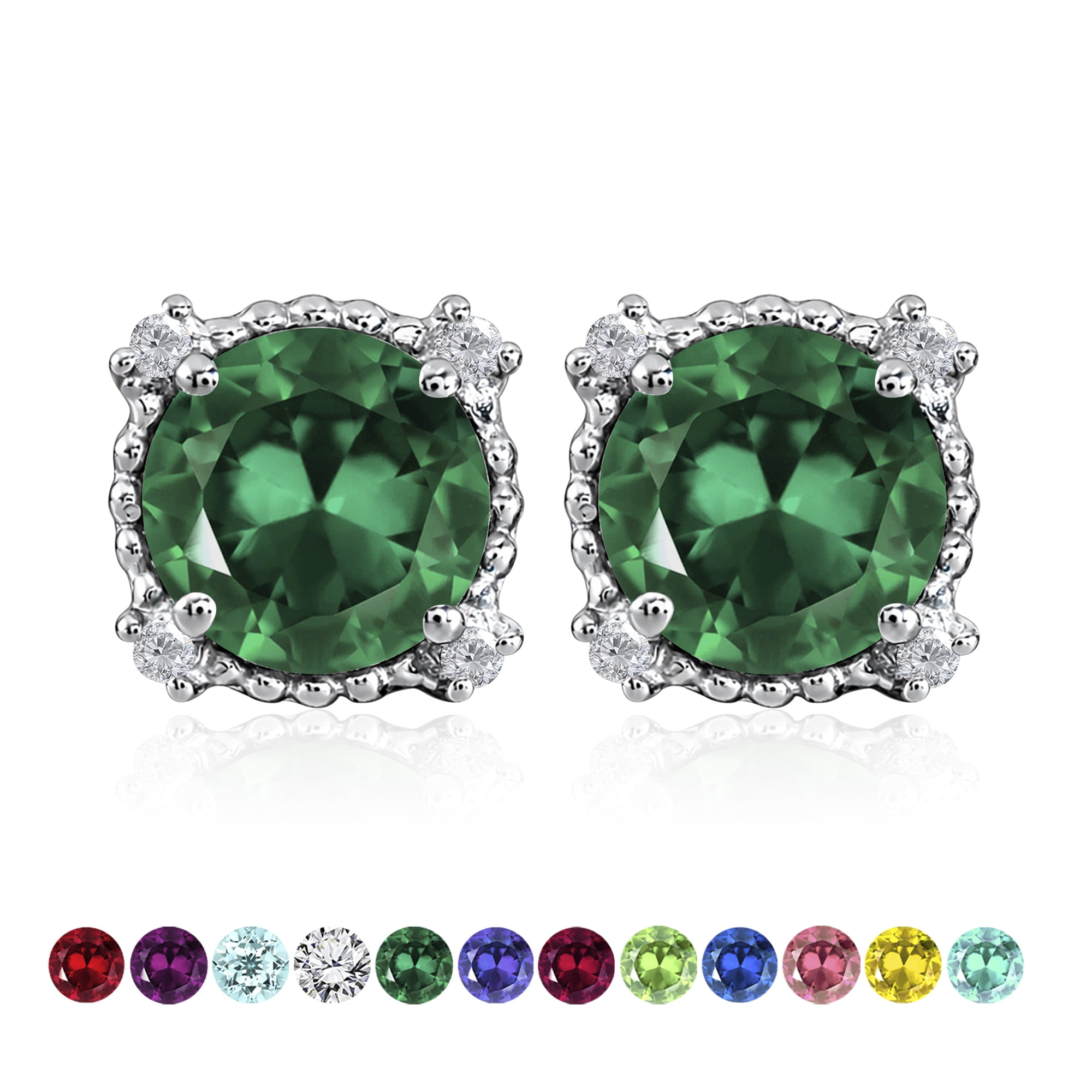 Click here for Jeenmata 3.5 Carat Round Cut - May Stud Earrings -... prices