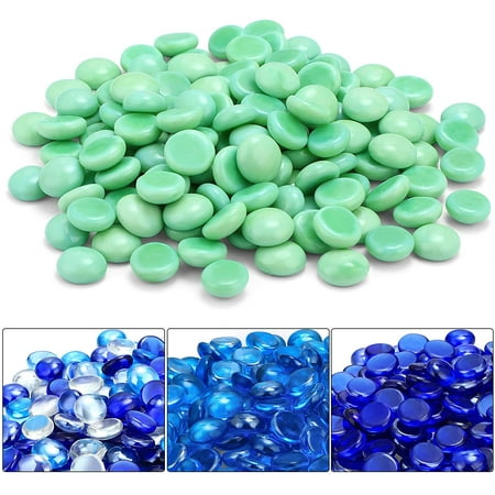 10 LB Flat Glass Marbles Decorative Stone Beads 3/4 Inch for Vases Fish ...