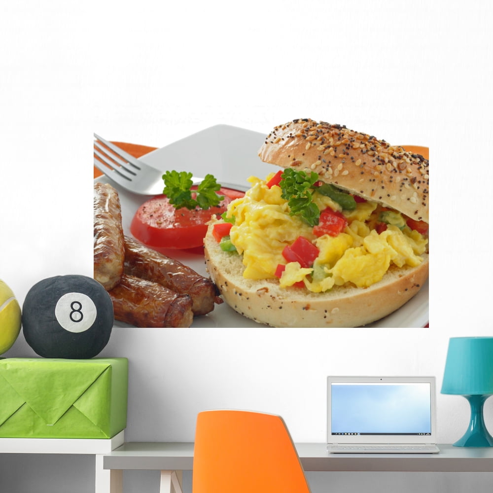 Breakfast Bagel Wall Mural Decal Sticker, Wallmonkeys Peel & Stick ...