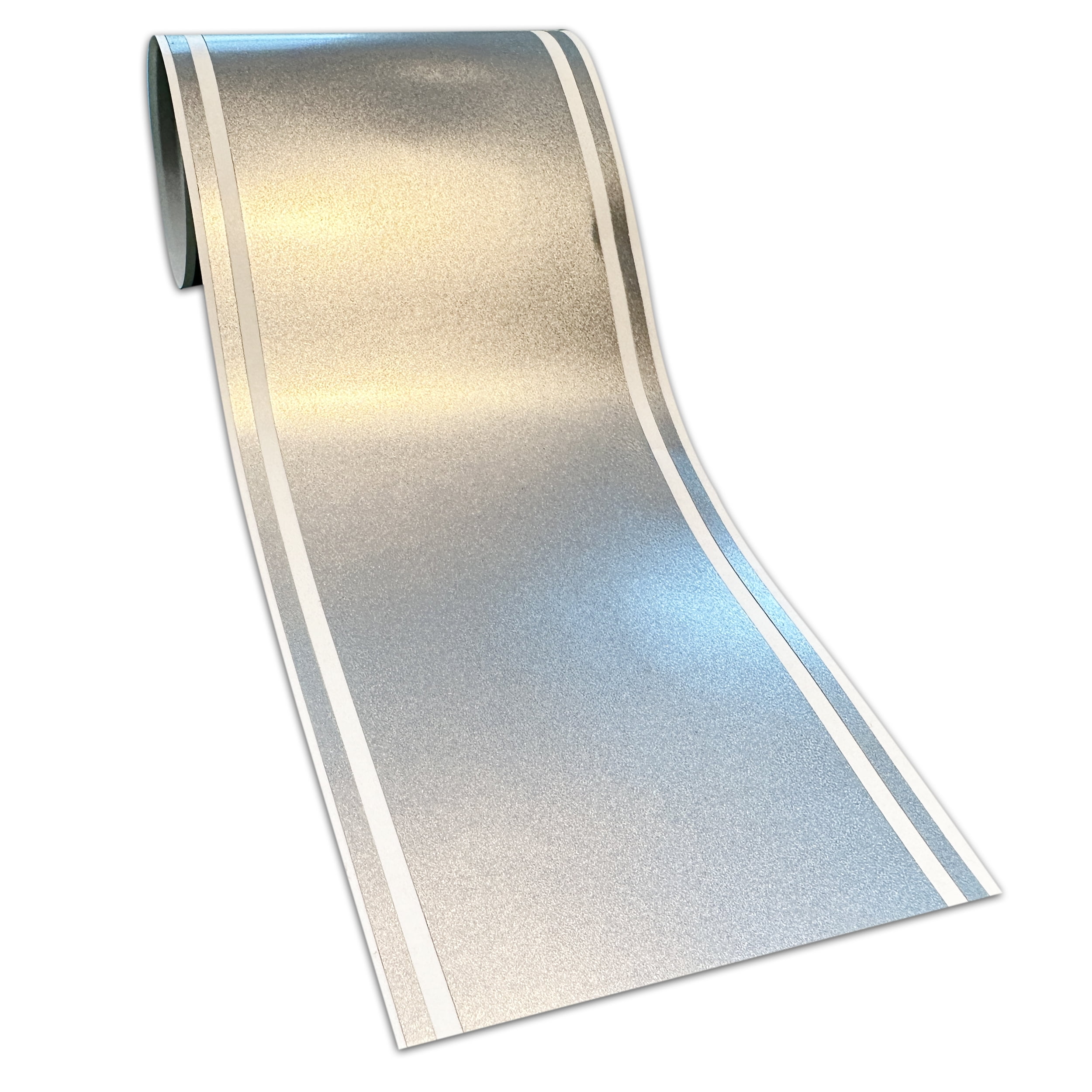 6"x72" Metallic Silver Vinyl Racing Stripes Car Boat Trailer Sticker ...