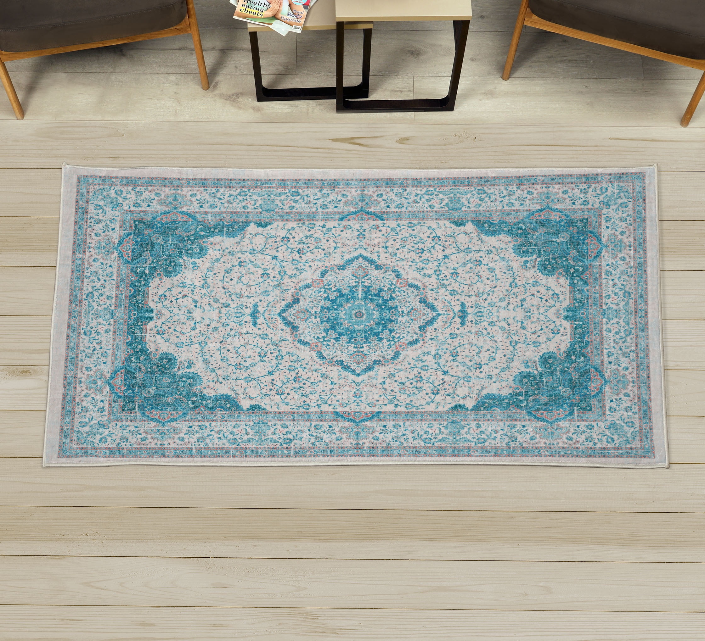 Vintage Decorative Rug, Oriental Design Curlicue Swirly Motives with ...