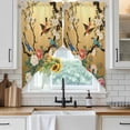 Bird Floral Branch Swag Curtain Valance for Window 2 Panels Vintage ...