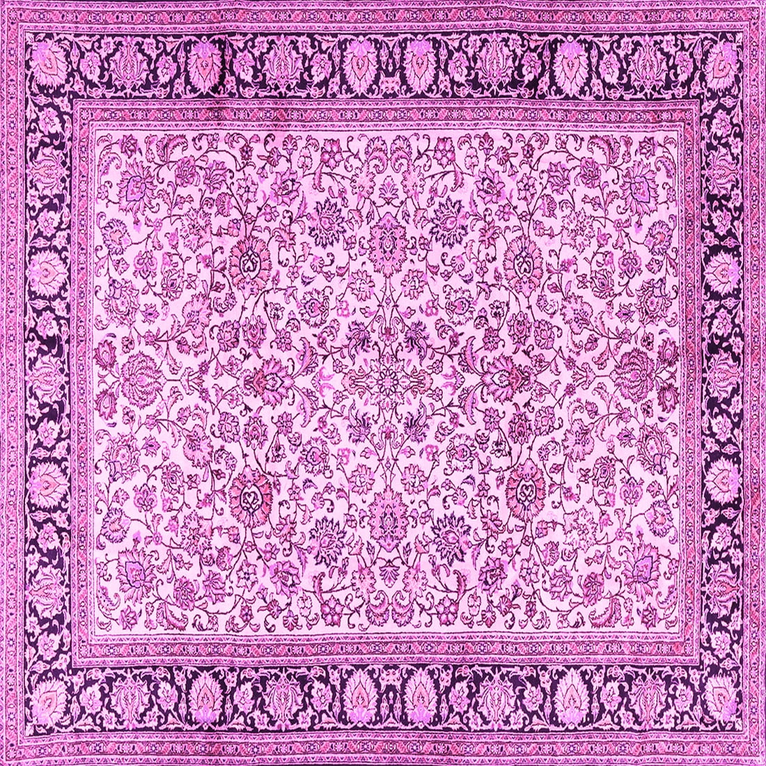 Ahgly Company Indoor Square Persian Pink Traditional Area Rugs, 5 ...