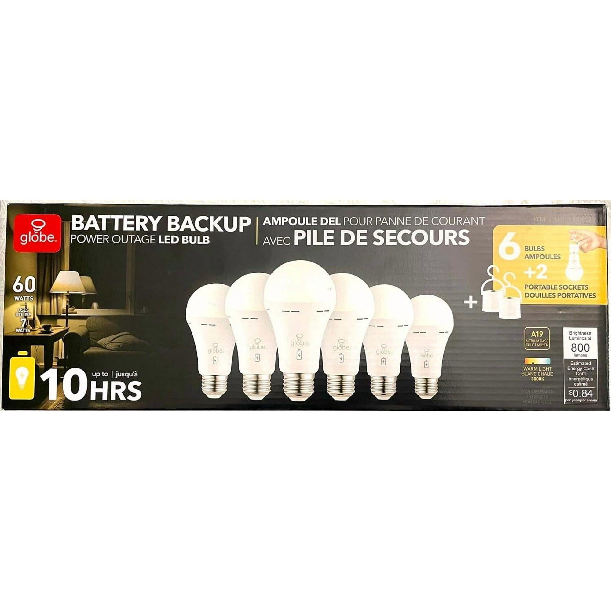 Click here for Siabc-Globe Battery Backup Led Bulb - 6 Pack - prices