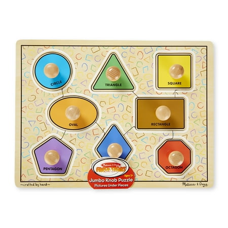 Melissa & Doug Large Shapes Jumbo Knob Wooden Puzzle (8 pcs) | Walmart ...