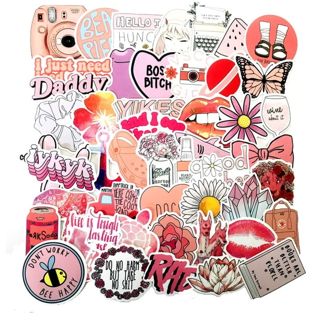 50 Pcs Vsco Stickers- Cartoon Waterproof Stickers for Teens Kids Girl ...