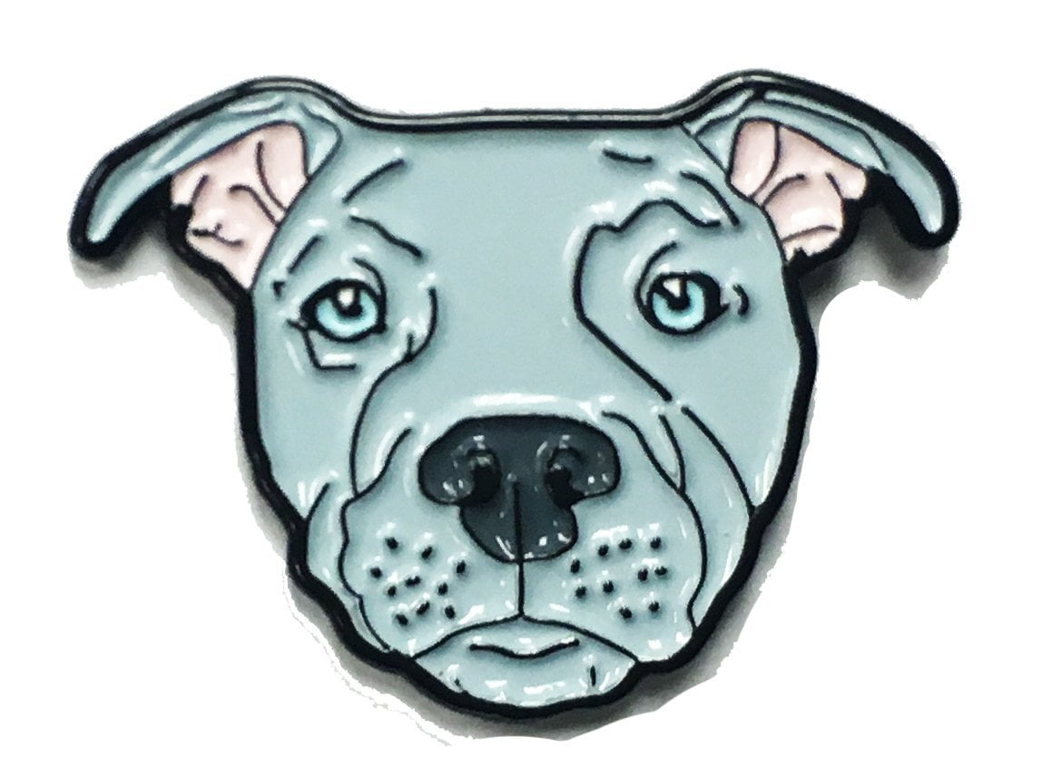 Blue Pitbull American Bully Pit Bull Terrier Breed Dog Lover Enamel ...