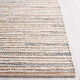 SAFAVIEH Cape Cod Jacinth Striped Area Rug, Natural/Light Blue, 6' x 6 ...