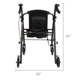 Equate Rolling Walker for Seniors, Rollator with Seat and Wheels, Black ...