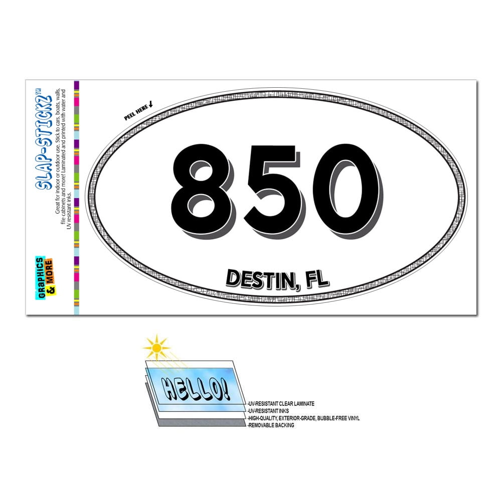 850 Destin FL Florida Oval Area Code Sticker Walmart 850-destin-fl-florida-oval-area-code-sticker-walmart