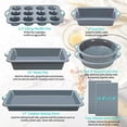 8 in 1 Silicone Baking Set - 6 Cake Molds - 2 Silicone Baking Mat ...