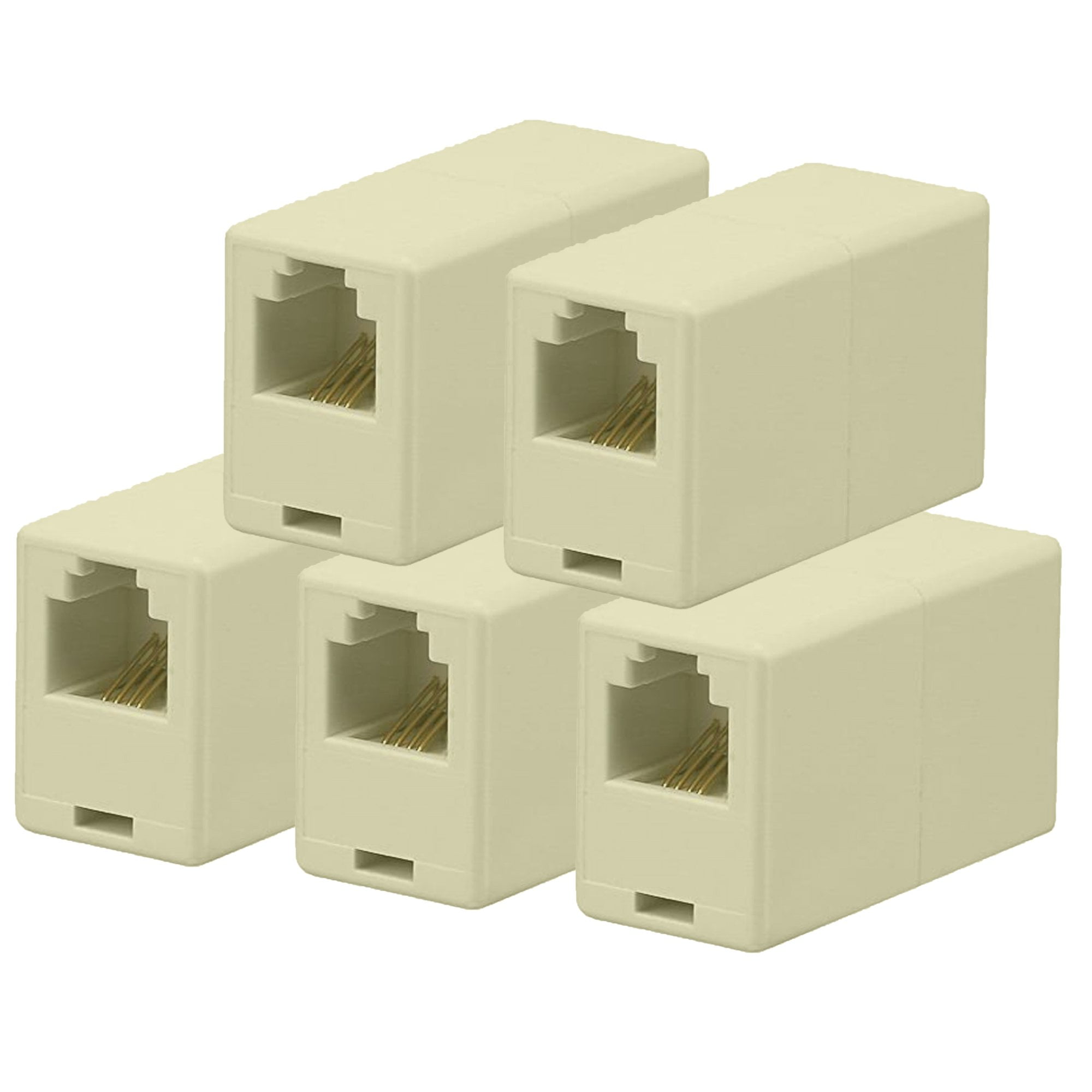 Wideskall 5-Pack RJ-11 Telephone Jack 4 Conductor 6P4C Coupler ...