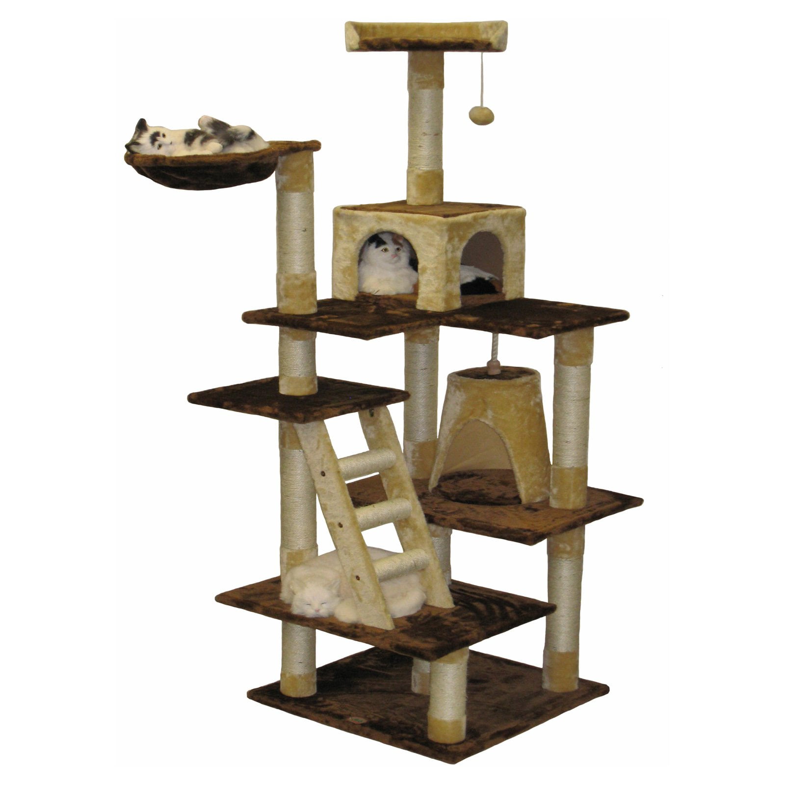 Go Pet Club Brown and Beige Cat House Furniture - 72 in. - Walmart.com