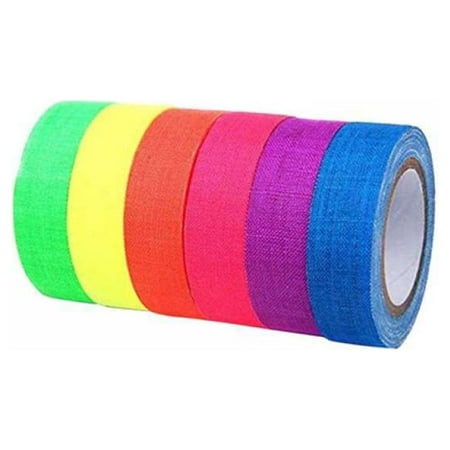 Fluorescent neon Gaffer Tape-6 Pack. Cloth matt Finish is Reactive ...