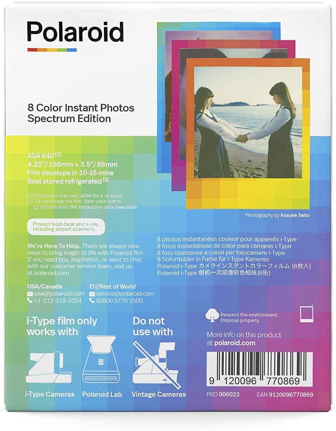 Buy Impossible/Polaroid Color Film for i-Type Instant Camera - Rainbow ...