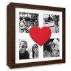 Heart Collage Brown Wood Picture Frame With Heart Mat for Four 4x4 ...