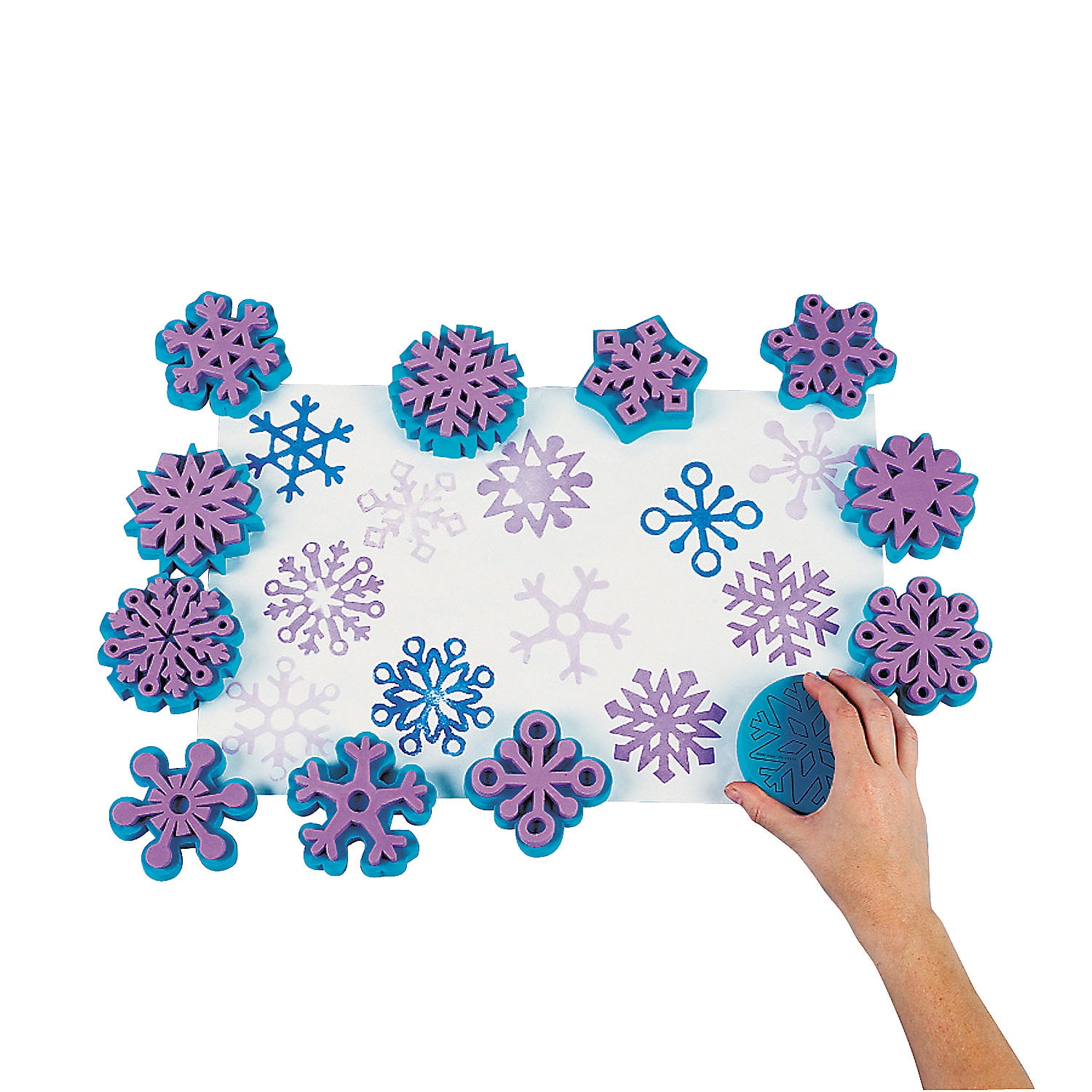 Fantastic Foam Snowflake Stamps - Dz - Stationery - 12 Pieces - Walmart.com
