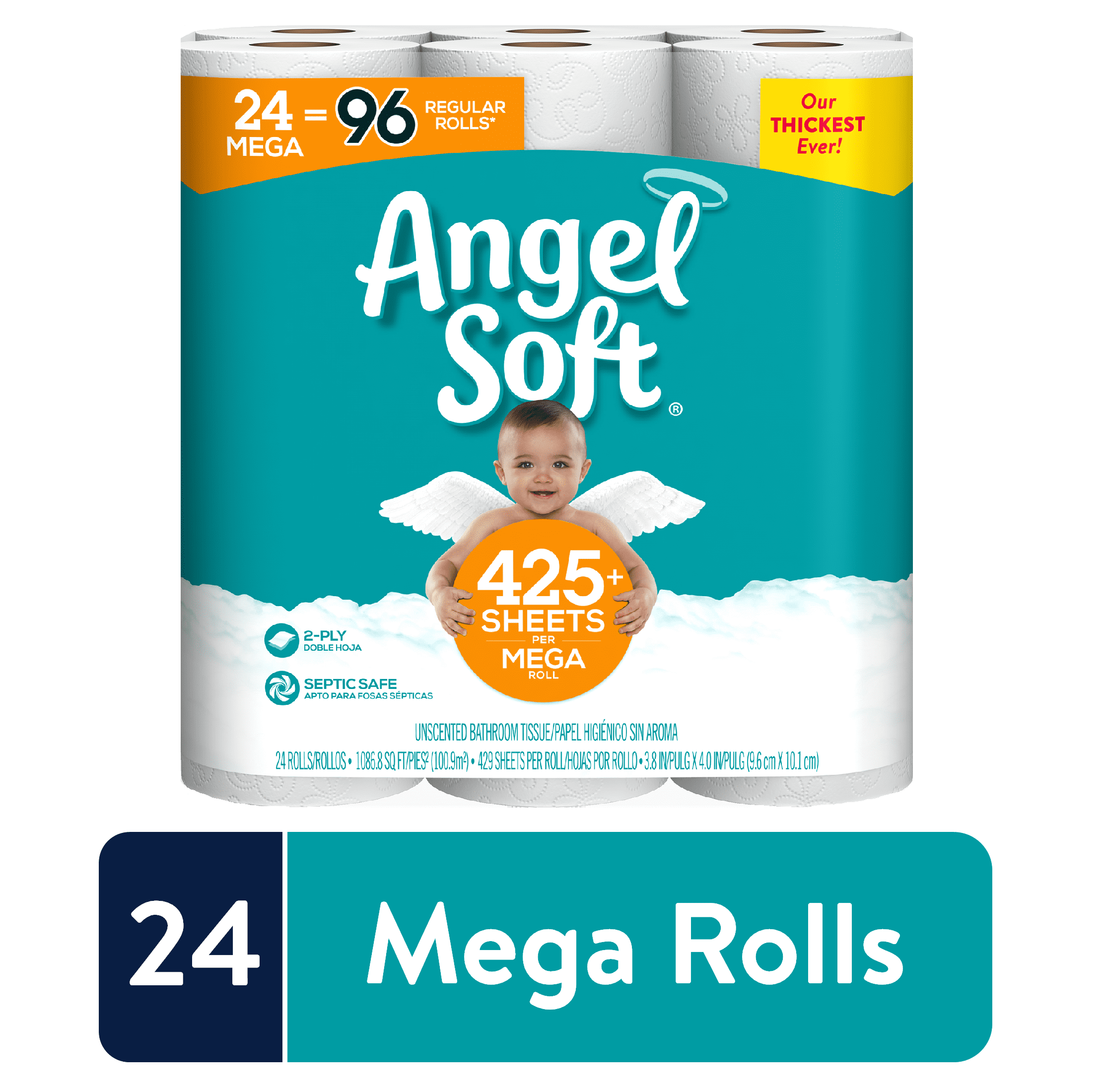 Angel Soft Toilet Paper 24 Mega Rolls