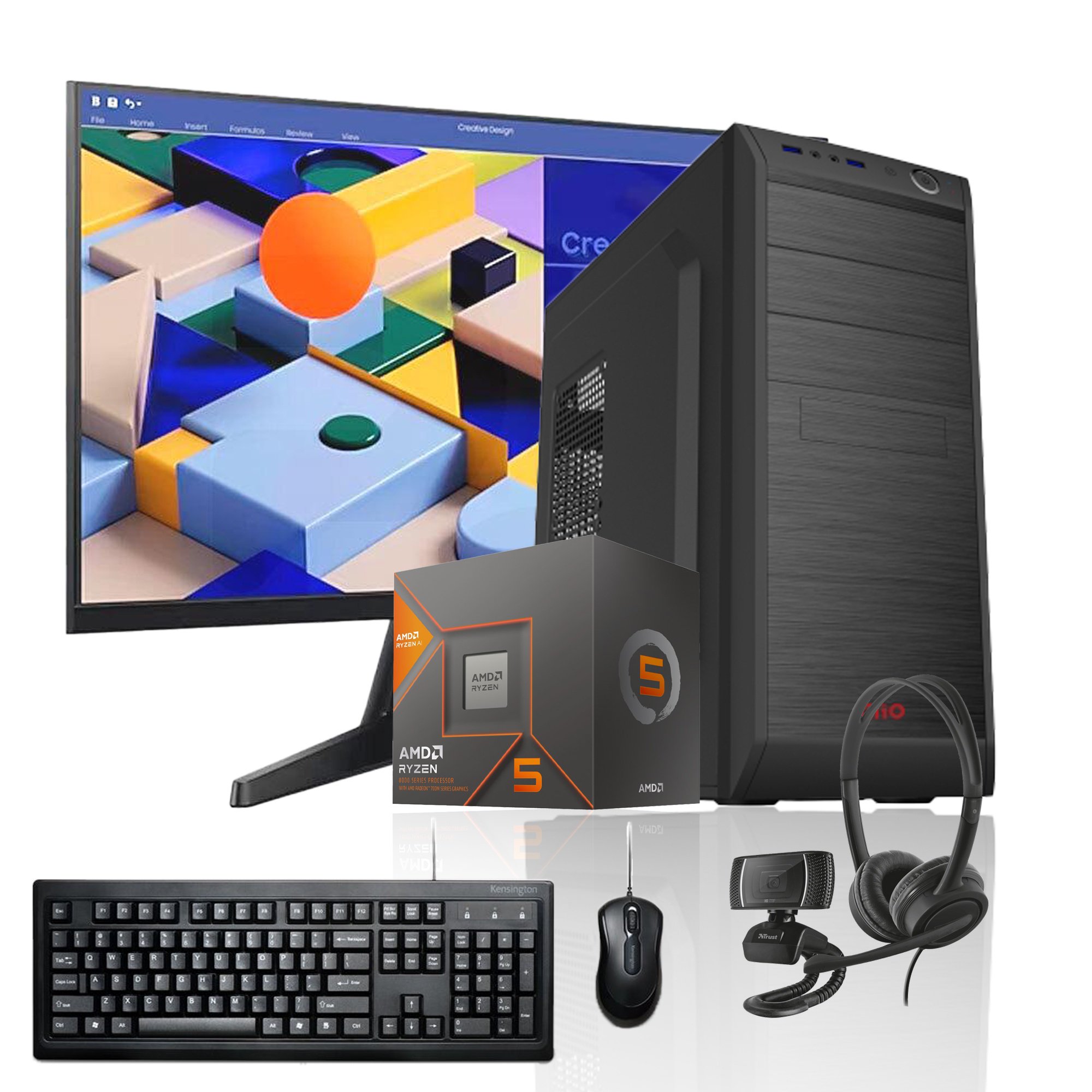 Pc + Monitor 24 + Perif: Amd Ryzen 5 8500G 32Gb 1Tb Radeon 7 | Knasta Chile