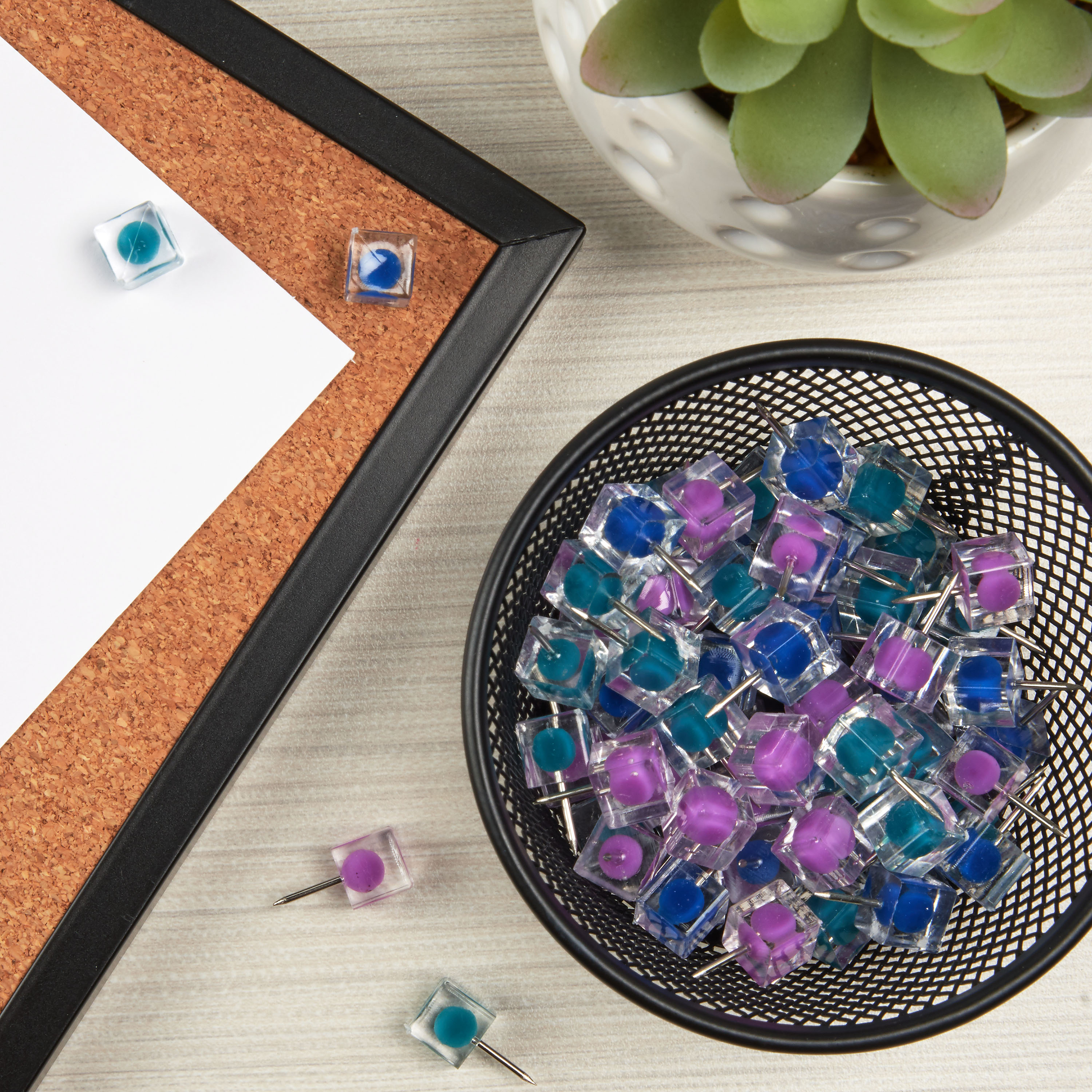 Pen + Gear Square Push Pins, 40 Count, Assorted Colors