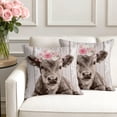 Farmhouse Cow Pillow Covers Set of 4, Watercolor Animal with Pink ...