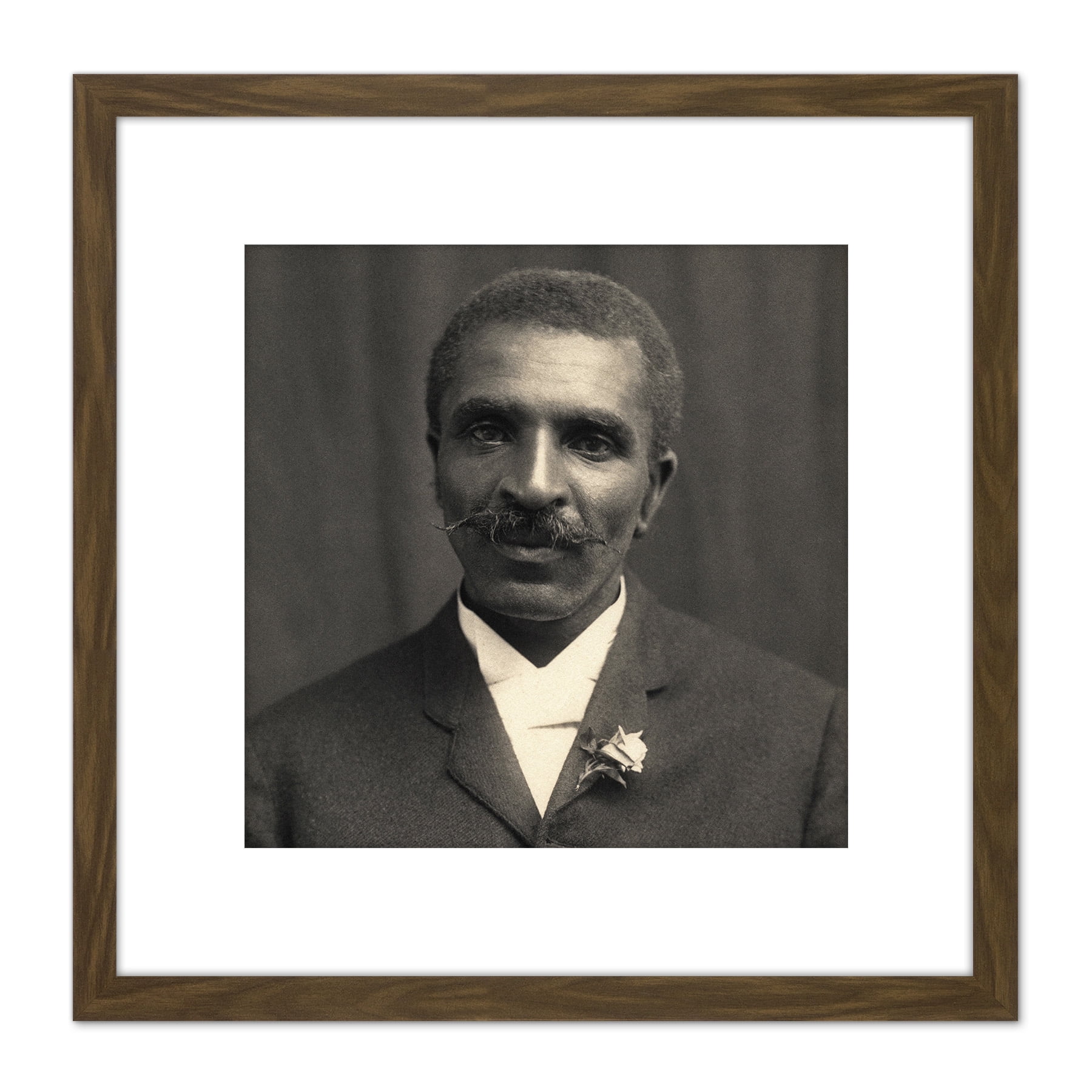 Portrait Botanist George Carver Photo 8X8 Inch Square Wooden Framed ...