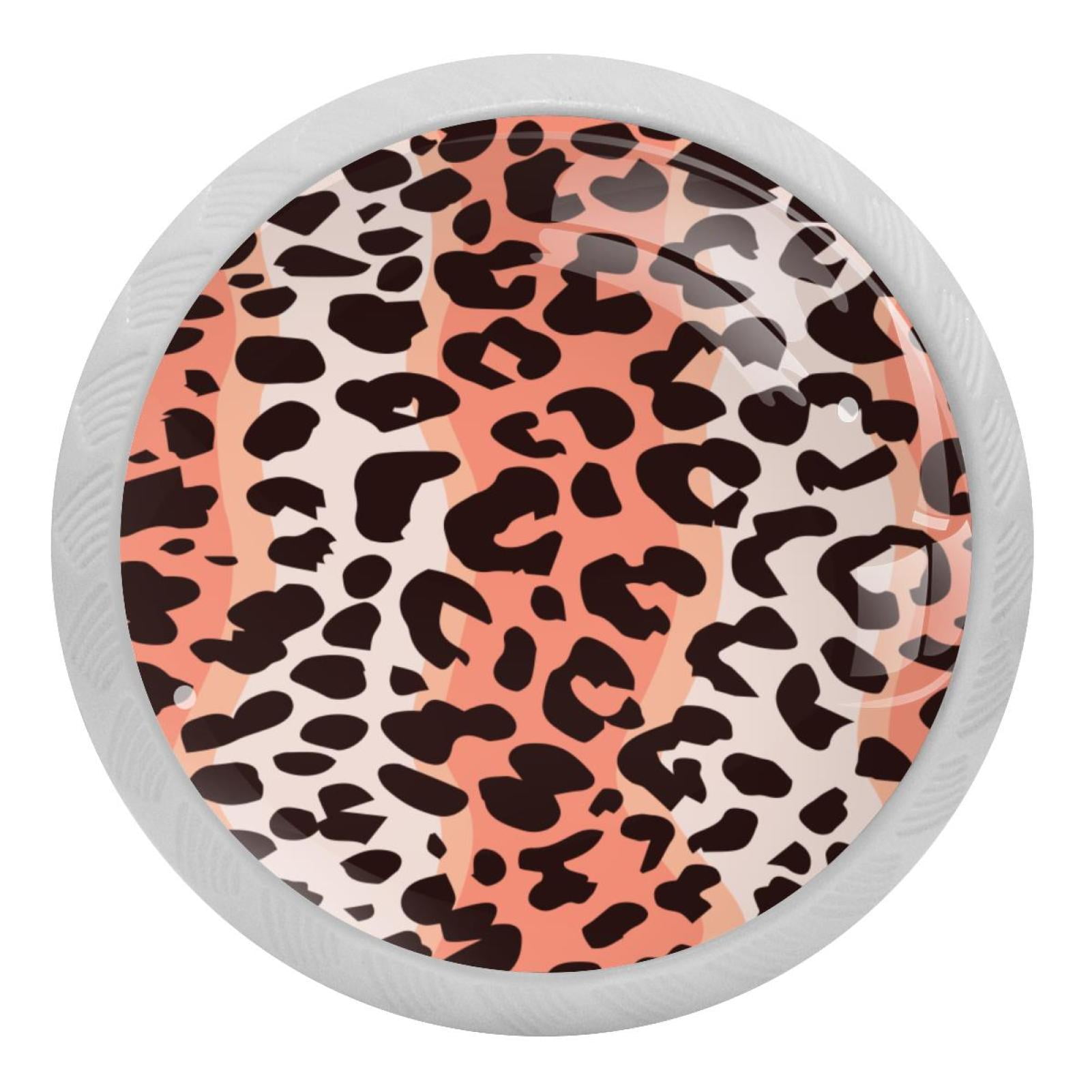 4PCS Round Leopard Print Cabinet Fluorescence Knob Glowing in the Dark ...
