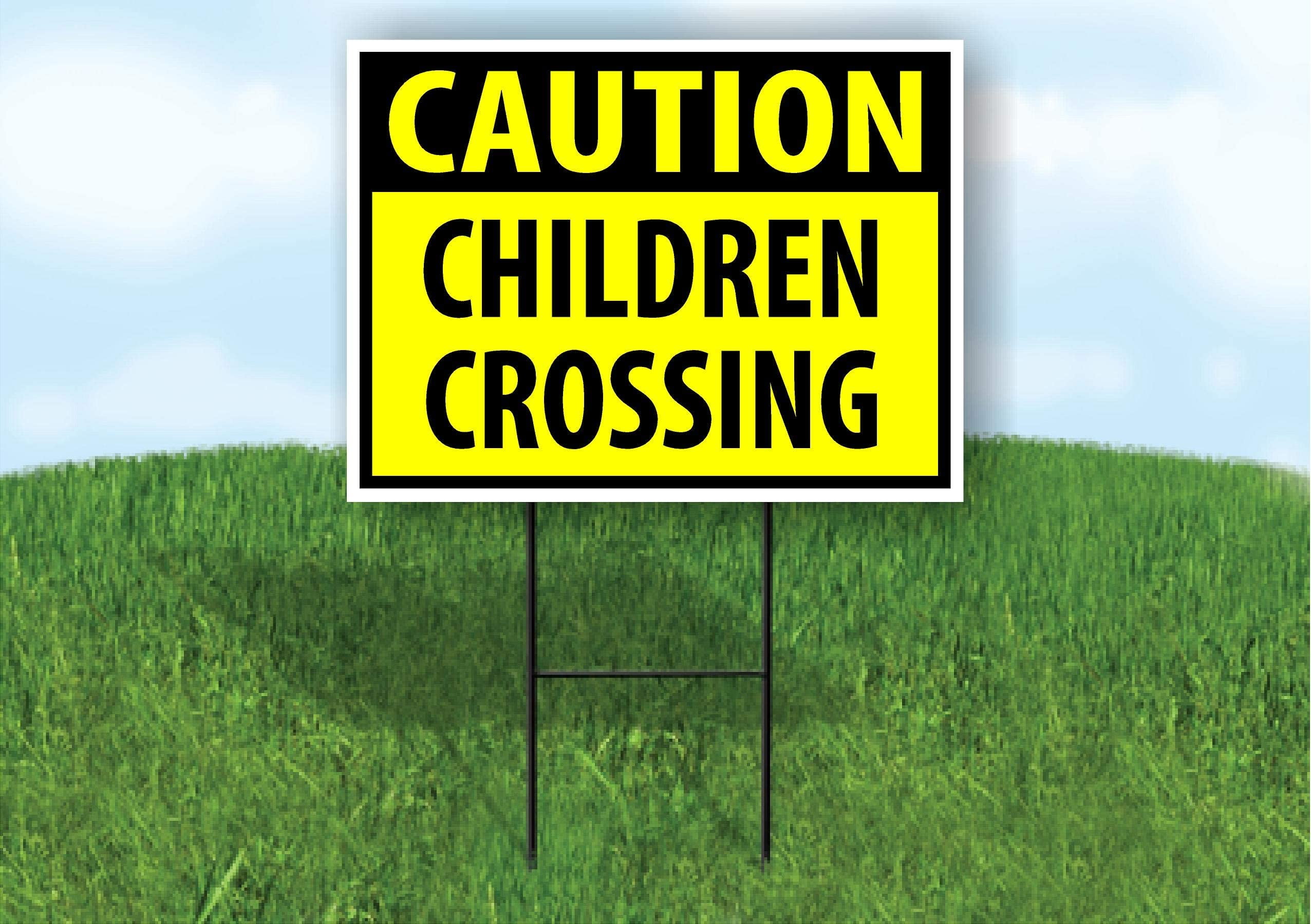 Work House Signs Single Sided Sign Caution Children Crossing Yellow ...