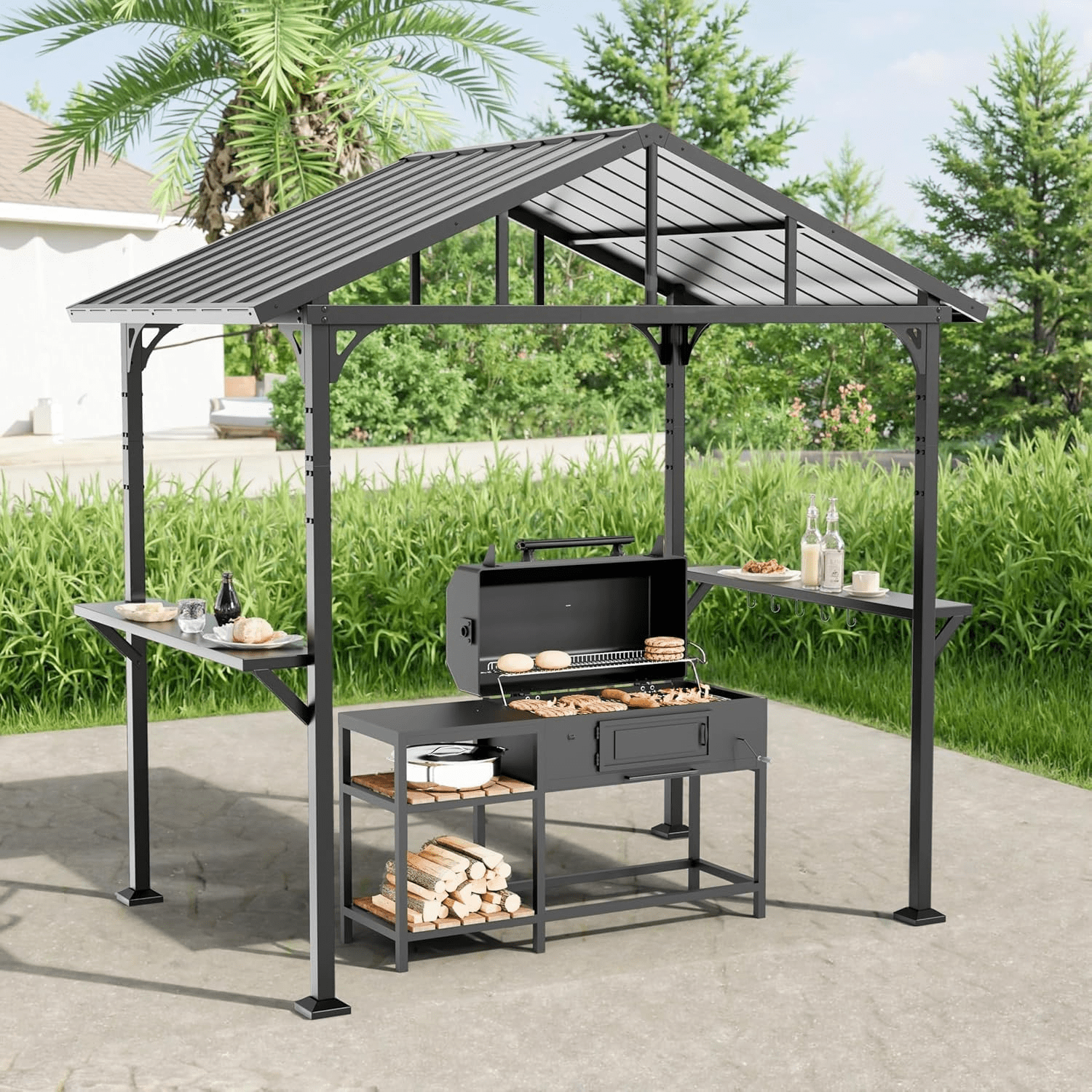 Click here for Alaulm 8x 5 Hardtop Grill Gazebo  Outdoor Bbq Meta... prices