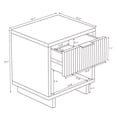 Fluted Drawer Nightstand Painted Wood Frame Open Lower Shelf Soft Close ...