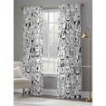 Black Cute Dog Cat Sheer Curtains for Living Room Bedroom Cartoon ...