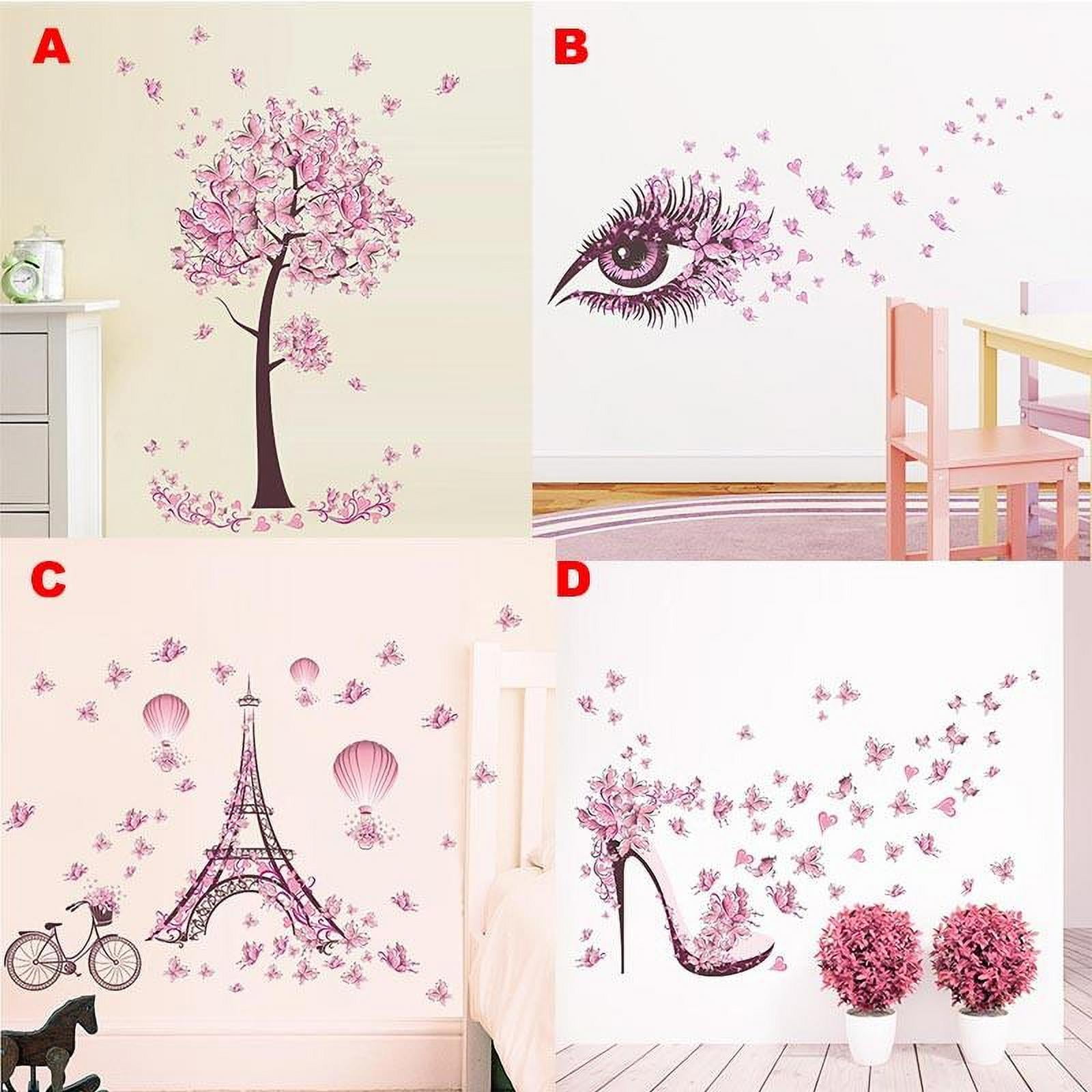 Pink Decorative Wall Decals Art Sticker,Easy Peel Self-Adhesive ...