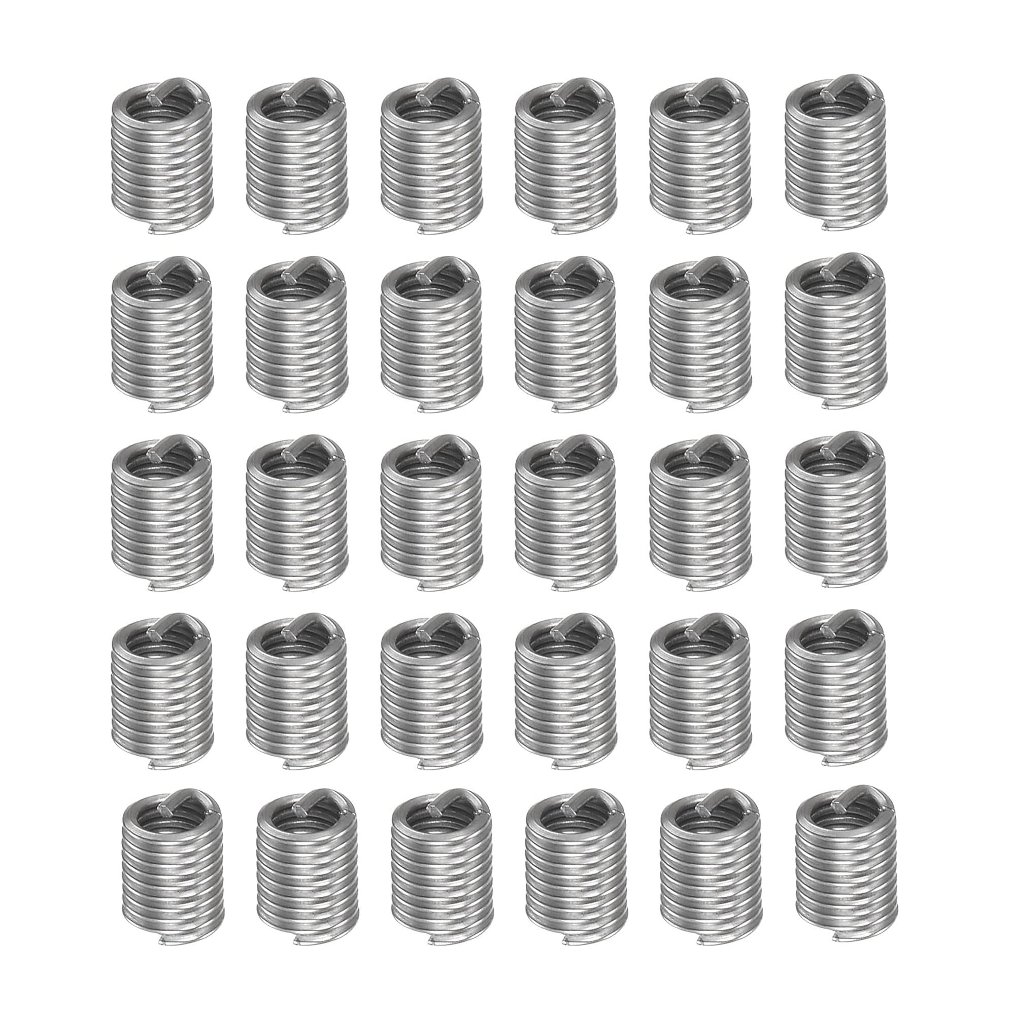 30 Pcs 304 Stainless Steel Metric M2x0.4x2.5D Wire Thread Inserts Steel ...