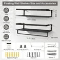 Uten Floating Shelves, Wall Mounted Aluminum Shelves Set of 2, Wall ...