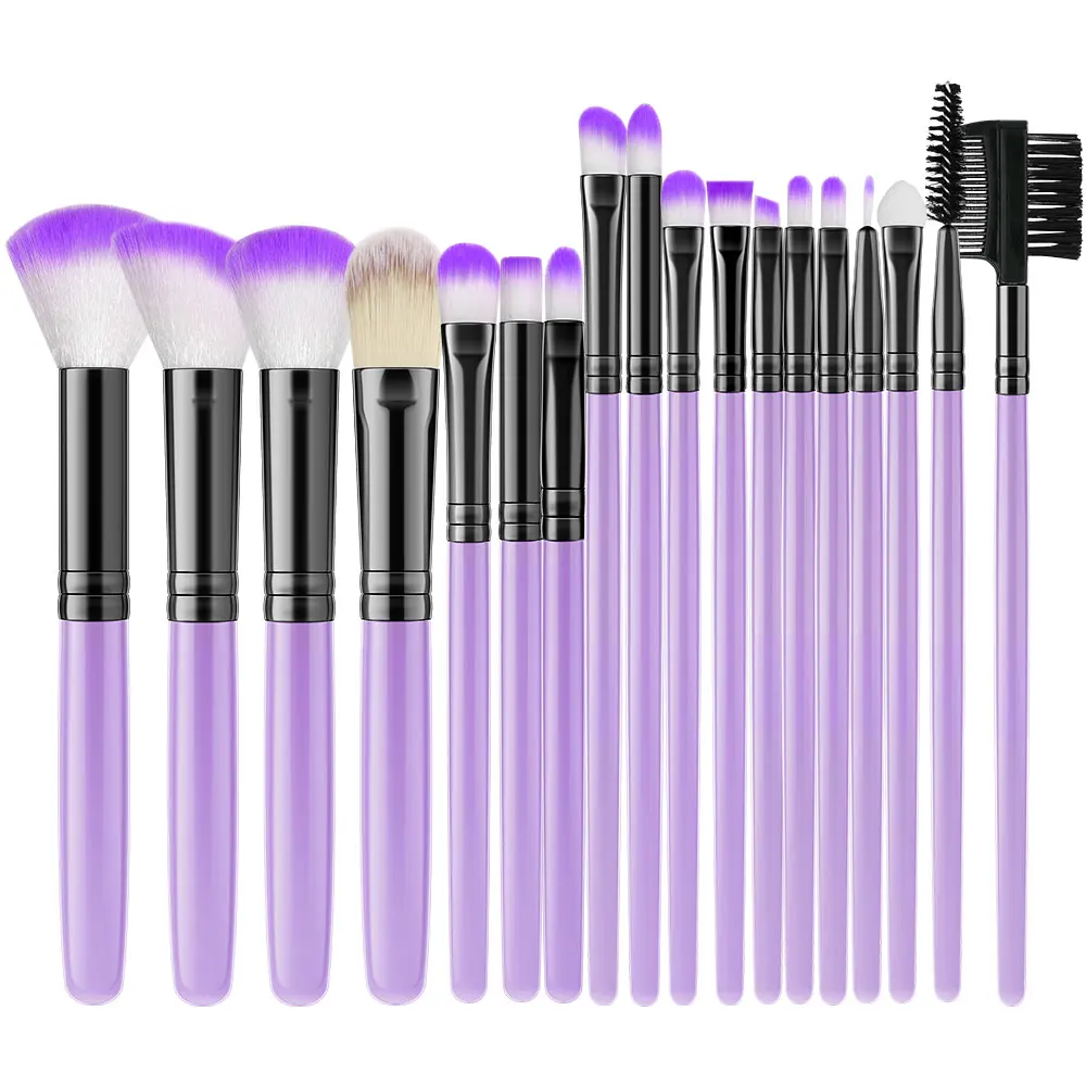 Juego de brochas de maquillaje de color morado, suaves y bonitas, para ...